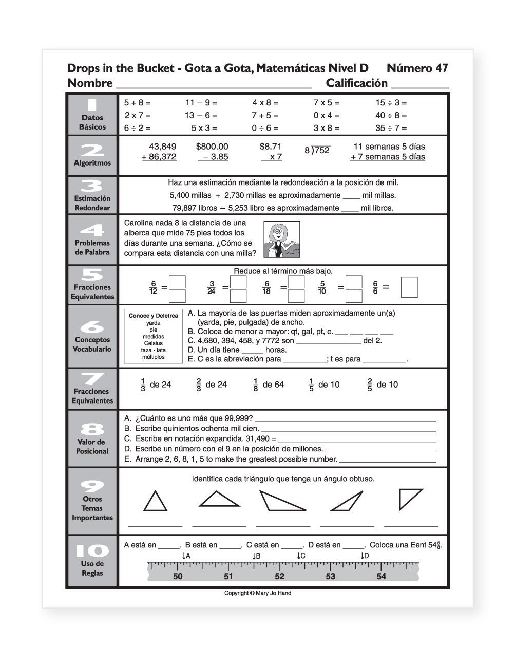 (Spanish Edition) Drops in the Bucket - Math Level D