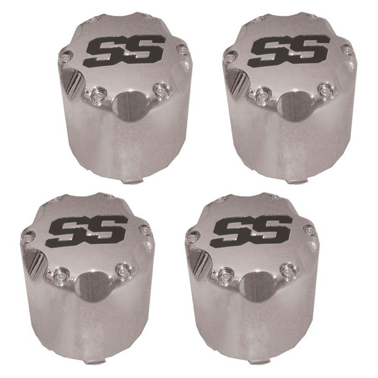 Chrome SS Snap-In Golf Cart Wheel Center Caps 2.65" for All Carts | GCTS