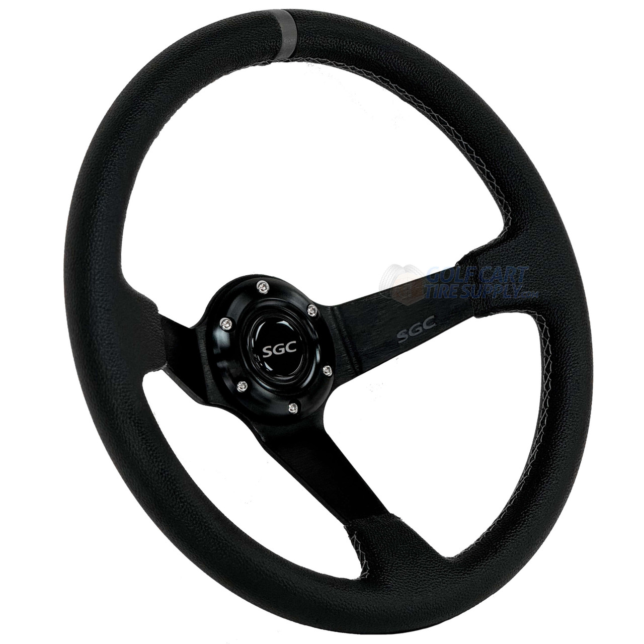SGC SPORT 13" Yamaha Golf Cart Steering Wheel Black/Grey | GCTS