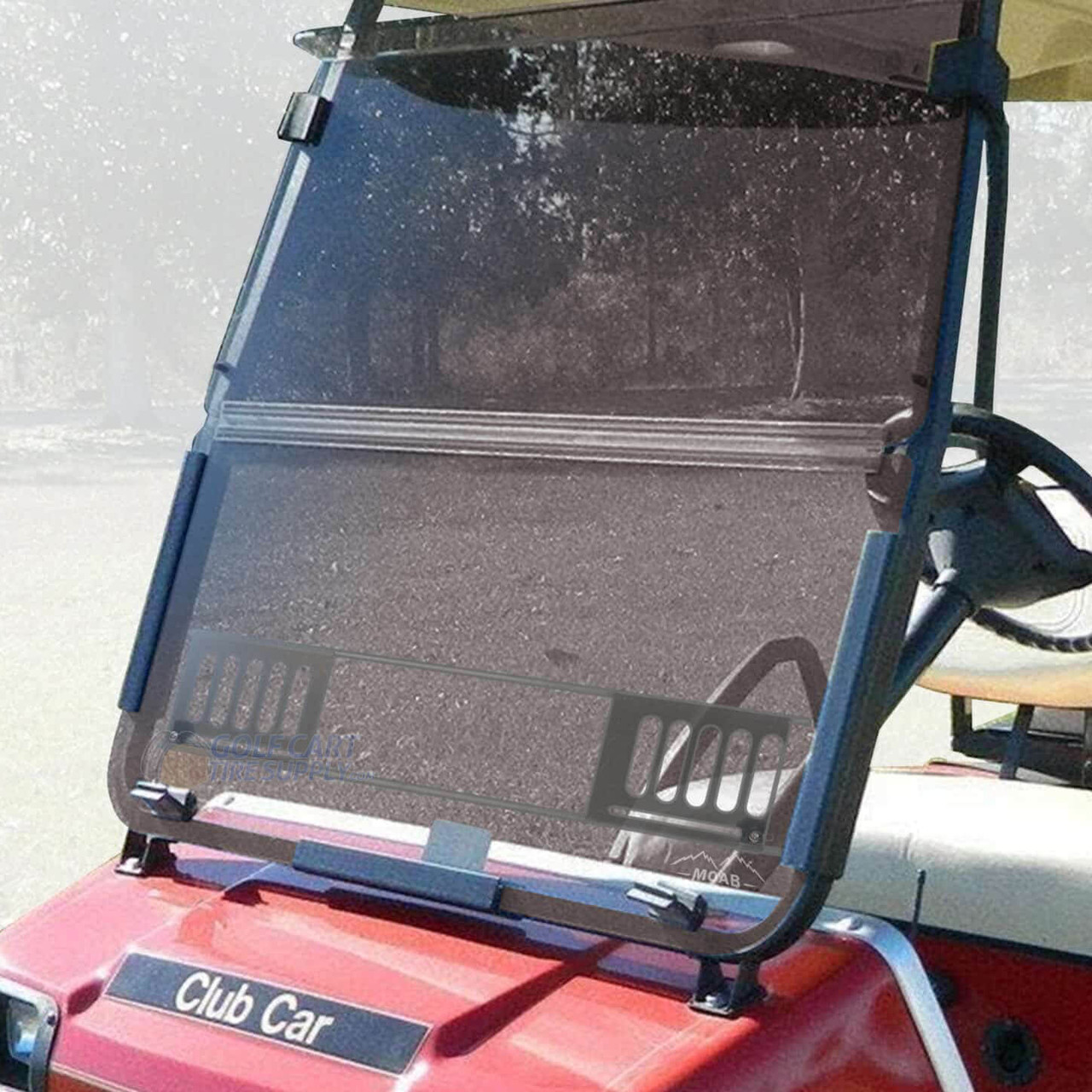 MOAB Club Car DS Foldable Golf Cart Windshield w/ Air Vents - Tinted | GCTS