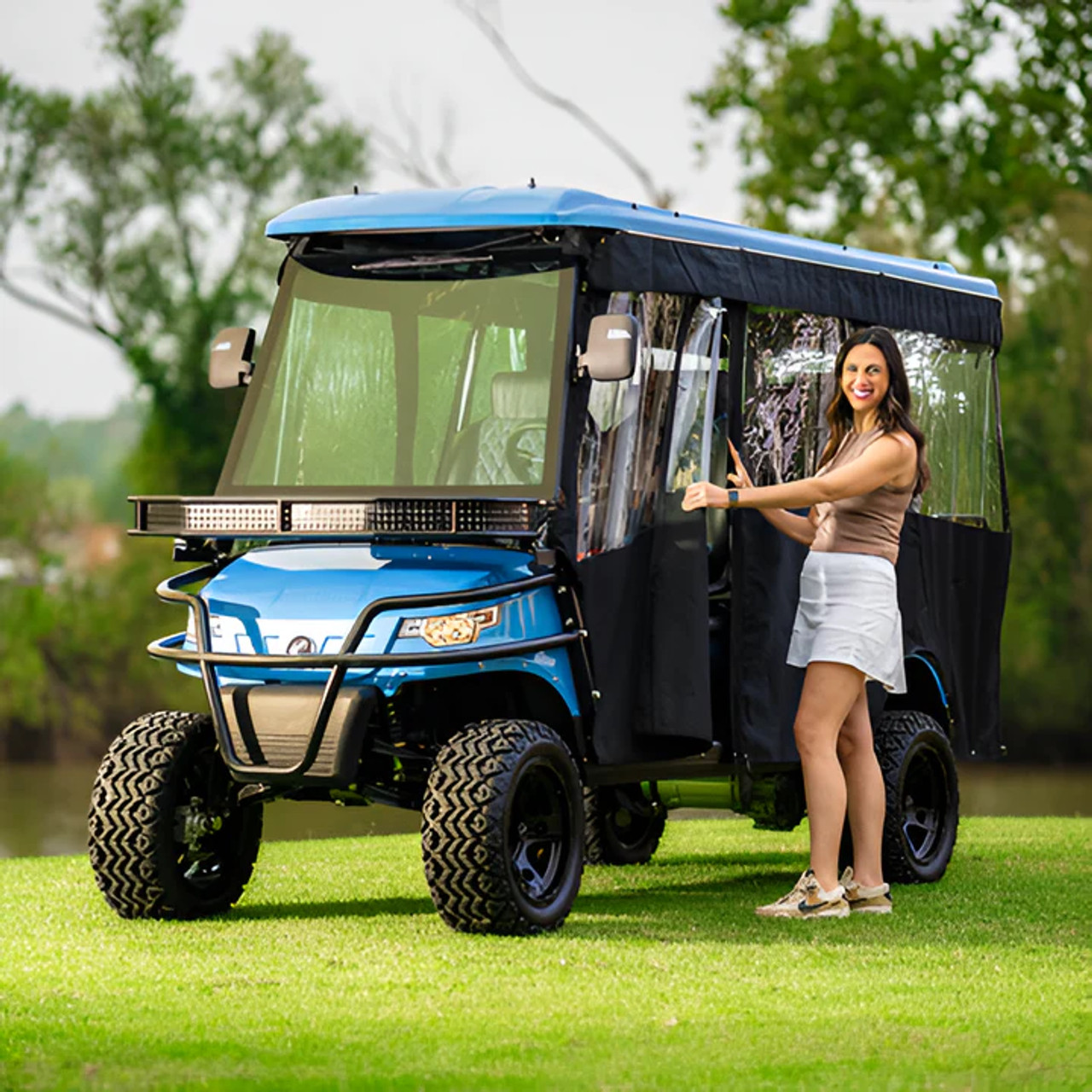 EPIC E60 Golf Cart Track Style Enclosure (BLACK, Sunbrella Material) | GCTS