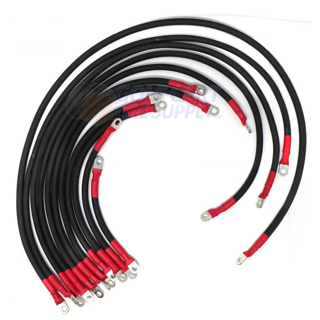 Club Car 2 Gauge Heavy Duty Battery Cable Set (Fits 8-Volt Batteries ...