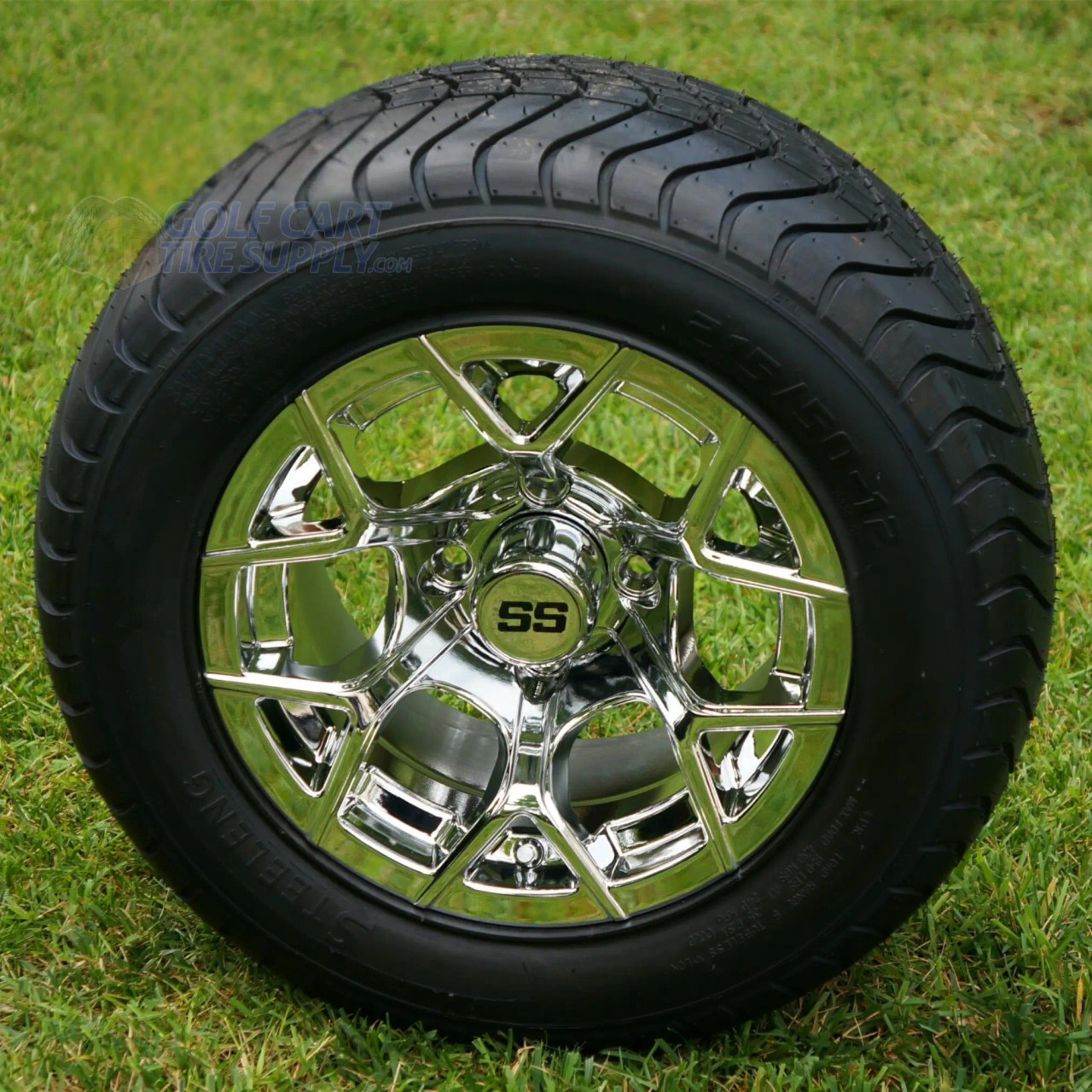 12" RALLY Chrome Wheels and 215/50-12" ComfortRide DOT Tires Combo | GCTS