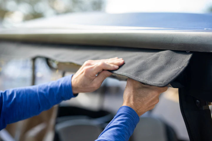 EPIC E60 Golf Cart Track Style Enclosure (BLACK, Sunbrella Material) | GCTS