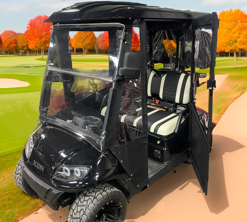 DoorWorks ICON i20 Golf Cart Enclosure in Black Sunbrella | GCTS