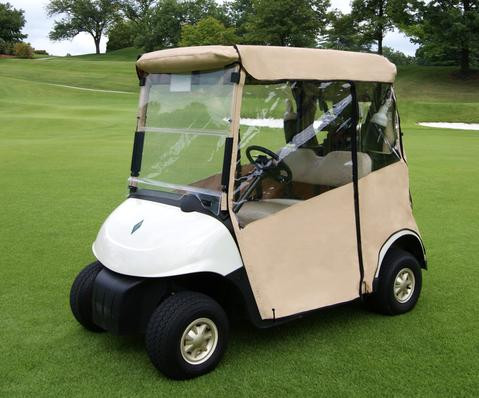WHEAT Sunbrella 3-Sided Custom Over-The-Top Enclosure (Fits All Carts ...