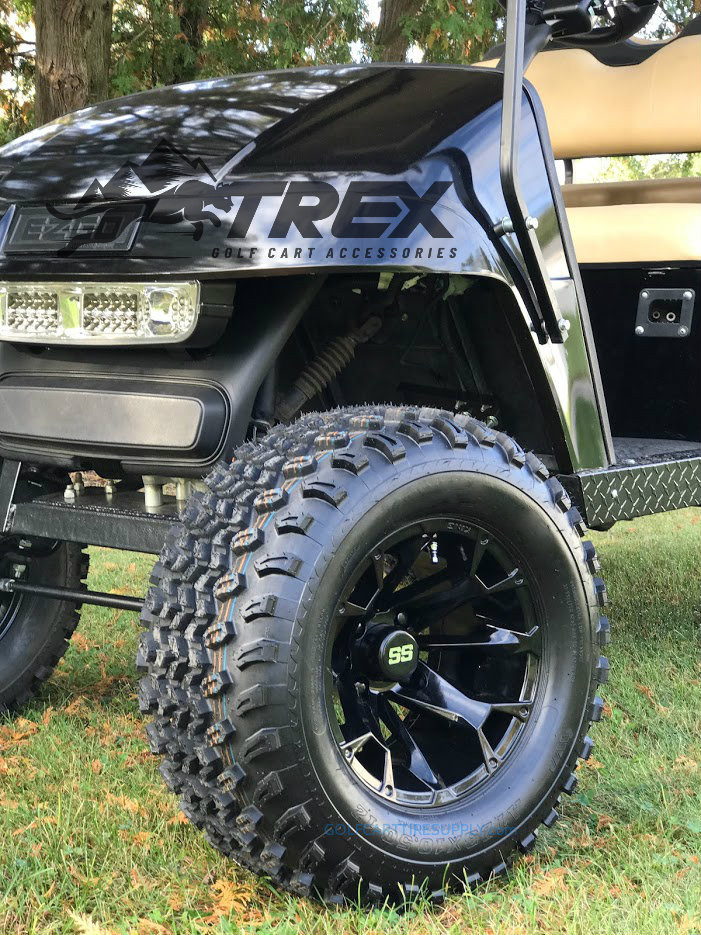 12" BLACKJACK Golf Cart Wheels and 23" All Terrain Golf Cart Tires ...