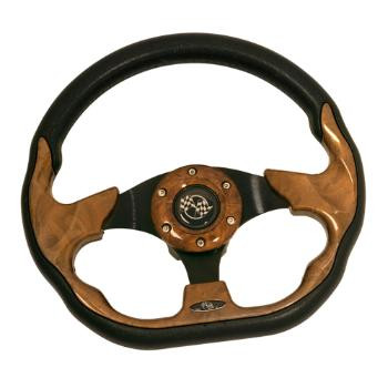 12.5" GTW RACER Club Car Precedent Steering Wheel in Wood Grain | GCTS