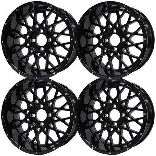 15" VENOM Gloss Black Wheels and 23x10-15" DOT All Terrain Tires Combo ...