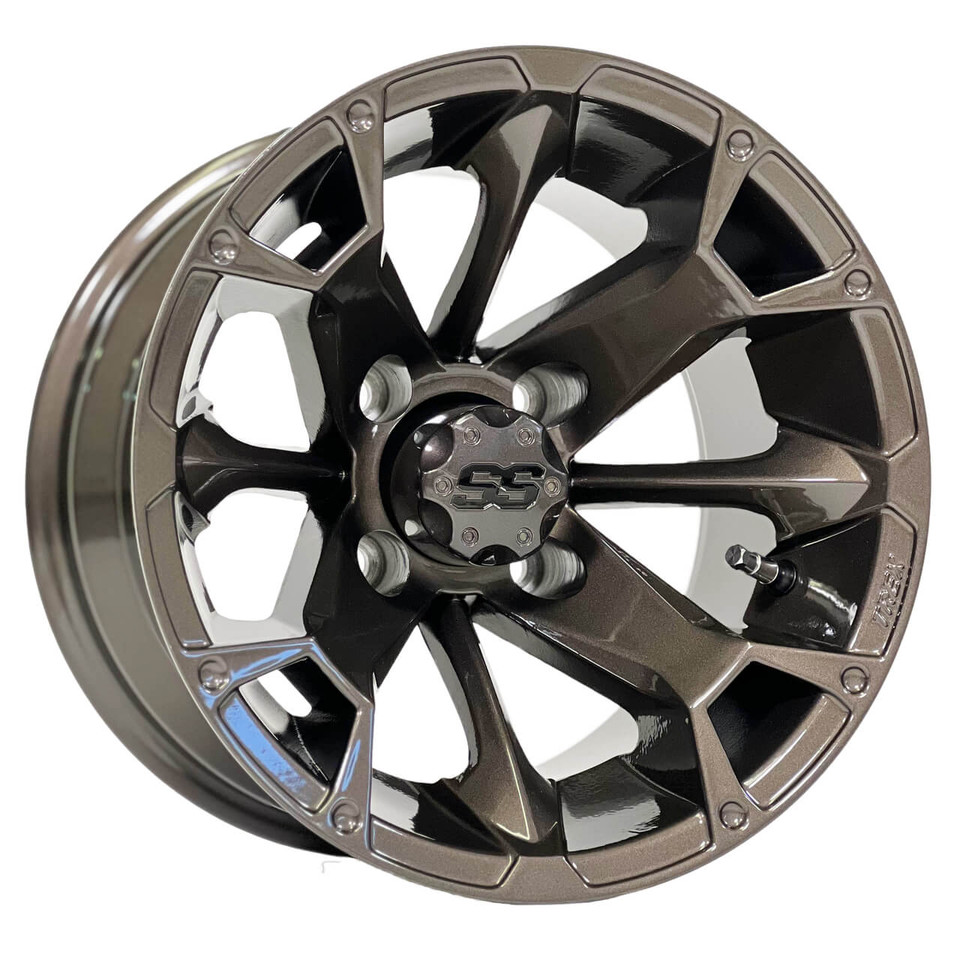 12" BLACKJACK Bronze Golf Cart Wheels and 23" All Terrain Golf Cart ...