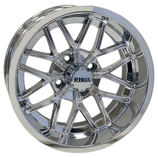 14" NIGHTHAWK CHROME Golf Cart Wheels - Set of 4 | Golf Cart Tire Supply