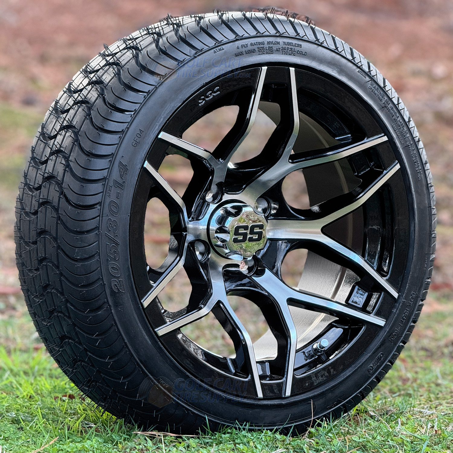 14" RALLY Golf Cart Wheels and 205/30-14 DOT Tires Combo | Golf Cart ...