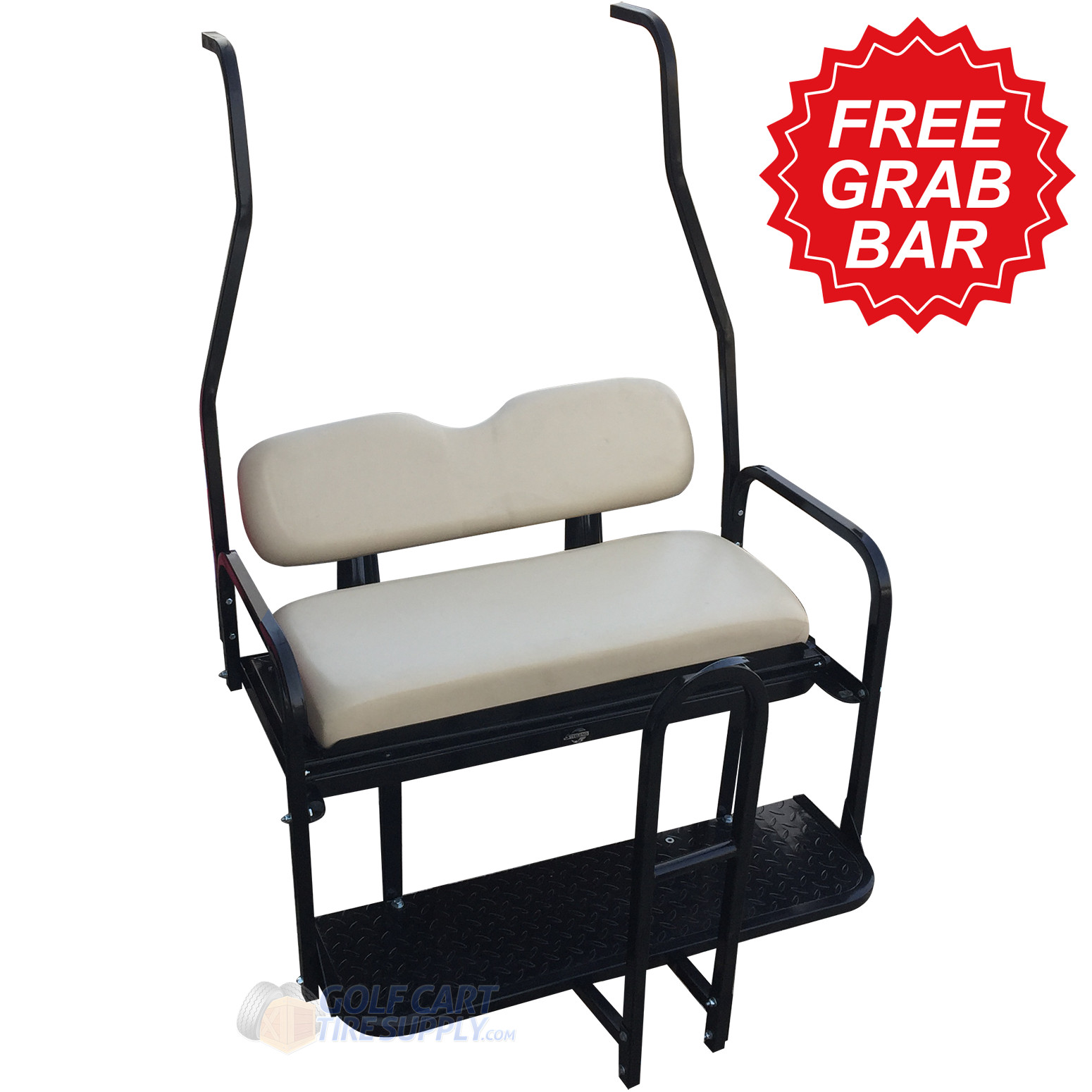 NOMAD Club Car DS Rear Seat Kit in BUFF with Cargo Bed & Free Grab Bar ...