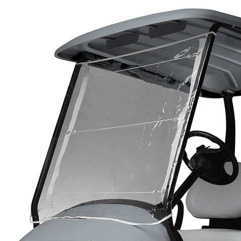 Clear Vinyl Portable Golf Cart Windshield (Flexible PVC, Fits ALL Carts ...