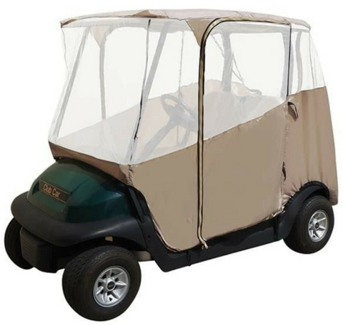 Basic Golf Cart 4-Sided Enclosure - TAN (Fits ALL Carts!) | GCTS