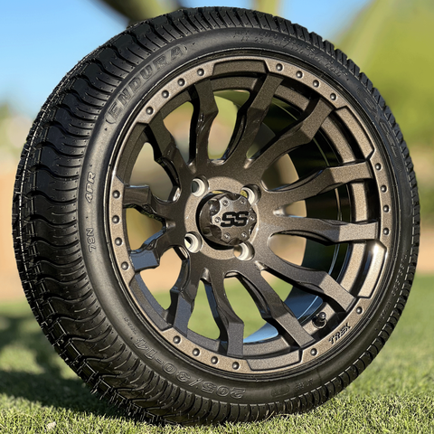 14" MAVERICK Metallic Bronze Wheels and 205/30-14 Low Profile DOT Tires ...