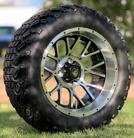 14" SPARTAN Machined Aluminum Wheels and 23x10-14 DOT All Terrain Tires ...