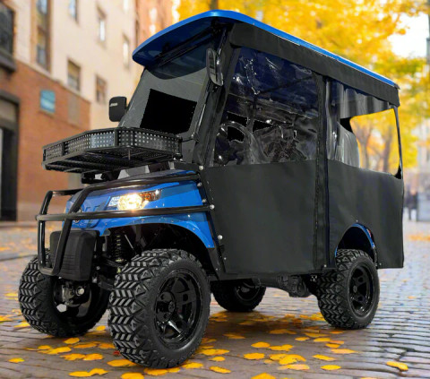 EPIC E40 Golf Cart Track Style Enclosure (BLACK, Sunbrella Material) | GCTS