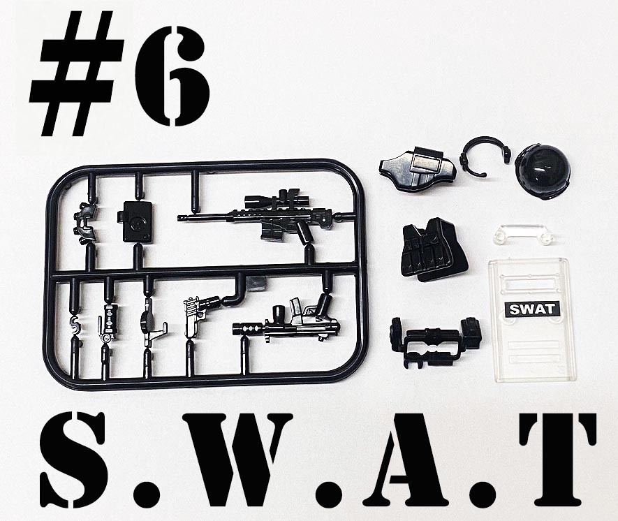 Custom SWAT Police Minifigure with Accessory set #6 - Brick Republic