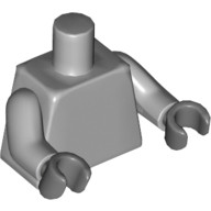 Lego Torso Plain Light Bluish Gray - Brick Republic