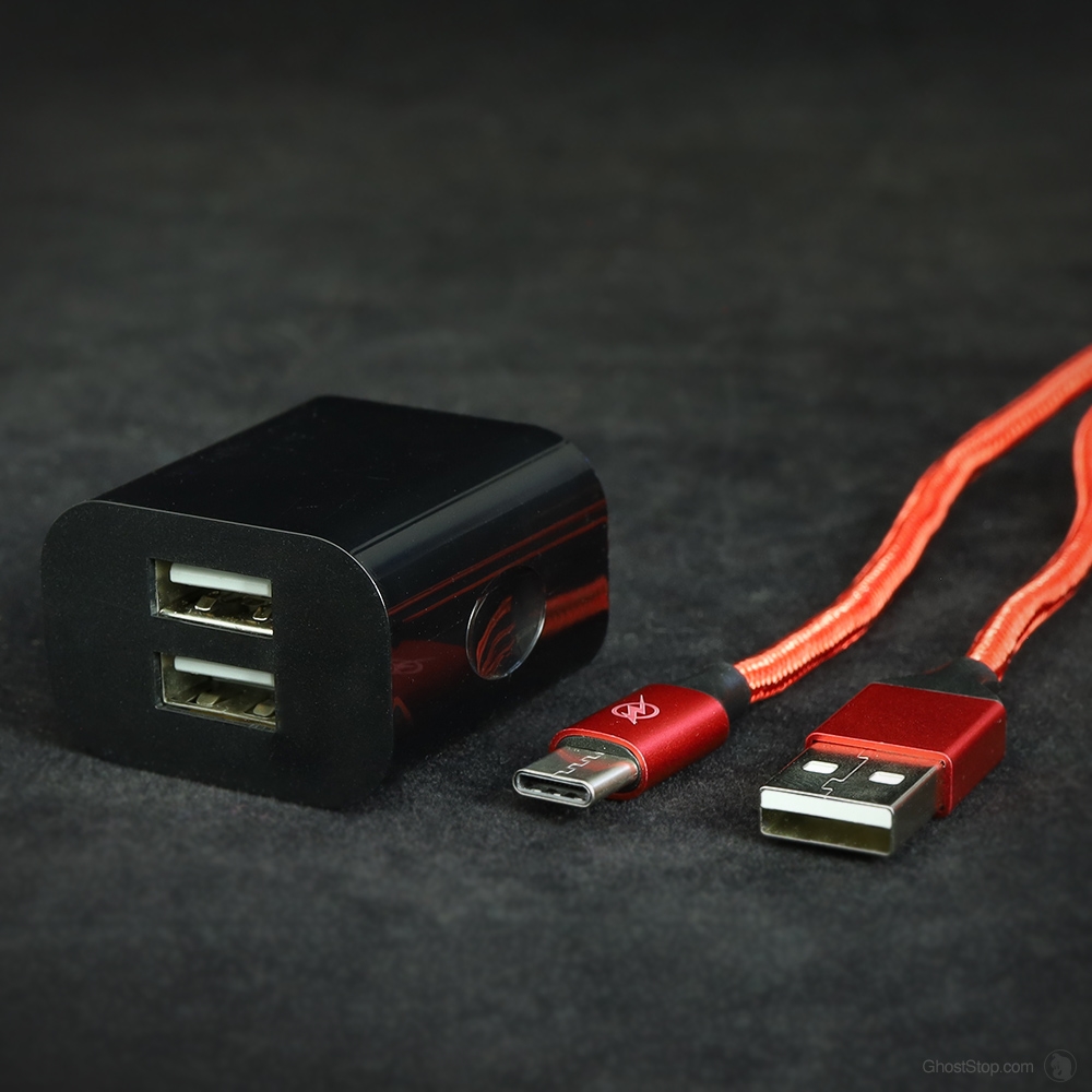 GhostStop Ghost Hunting Equipment - USB Power Cable with AC Adapter