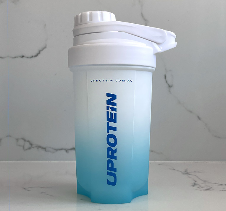 Protein Shaker 500mL Gradient White/Aqua - Uprotein