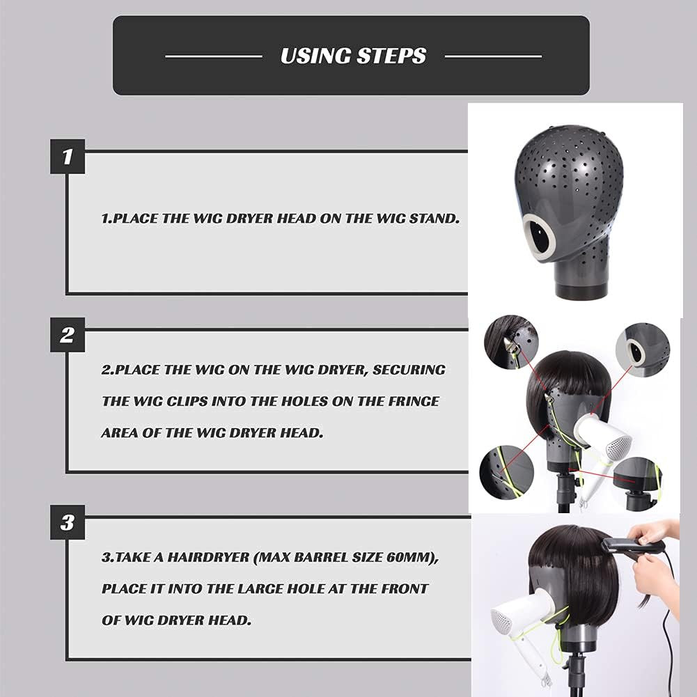 Quick Dry Wig Head With Hair Dryer Holder - Superhairpieces.ca