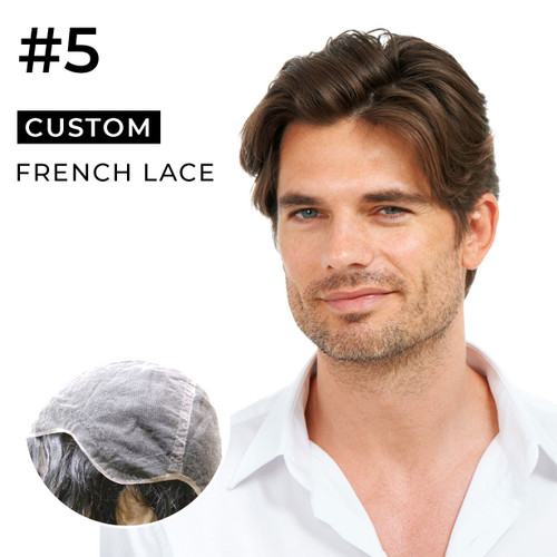 Custom Made Men's Full Head Wig French Lace Wig #5 - Superhairpieces.ca
