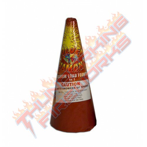 #3 Golden Diamond Cone Fountain - ThunderkingFireworks.com