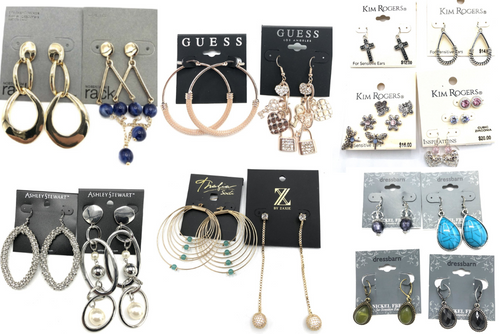 50 pair Earrings All High End All Brand Names - 100 styles ...