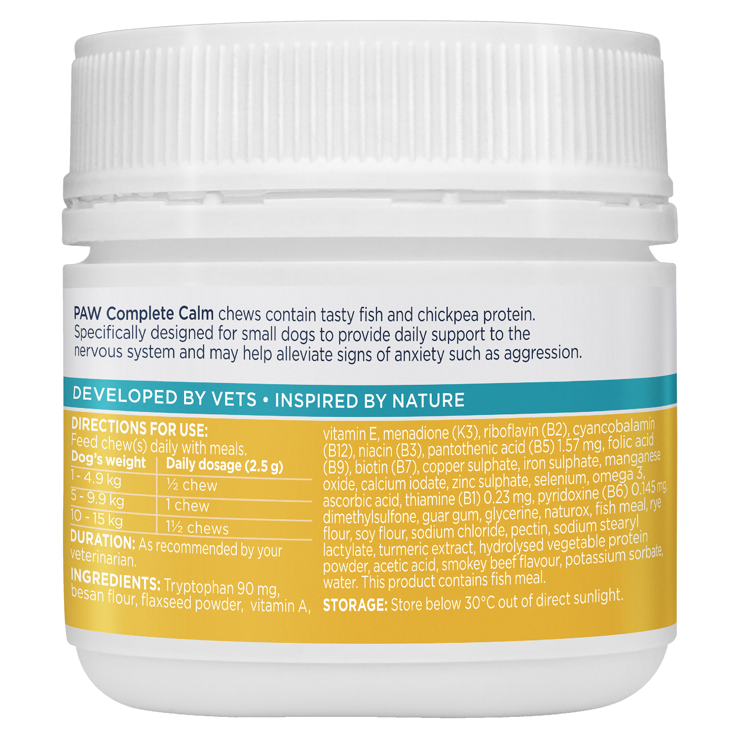 PAW Complete Calm Small Dog Tryptophan Chews (75g approx 30 chews ...