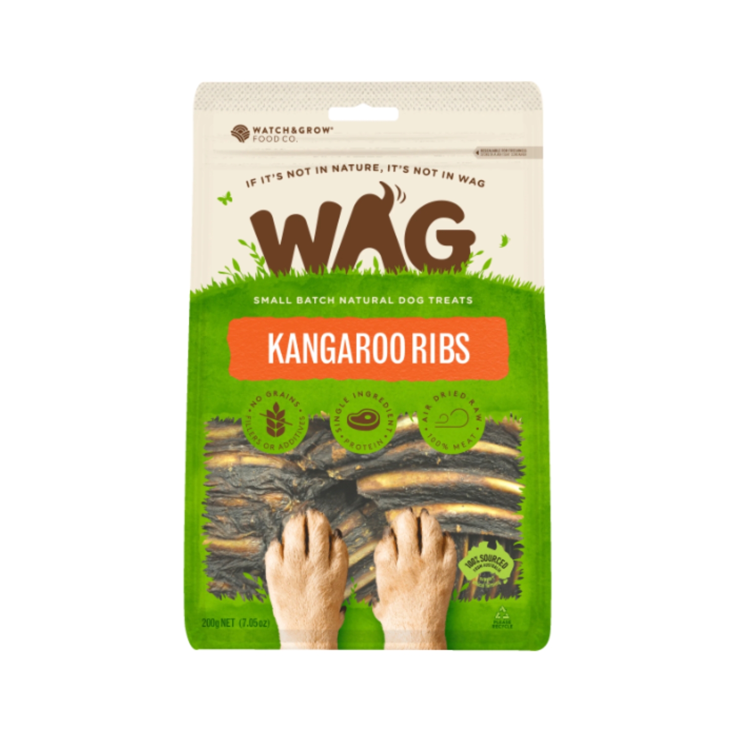 WAG Kangaroo Ribs Dog Treat (200g)