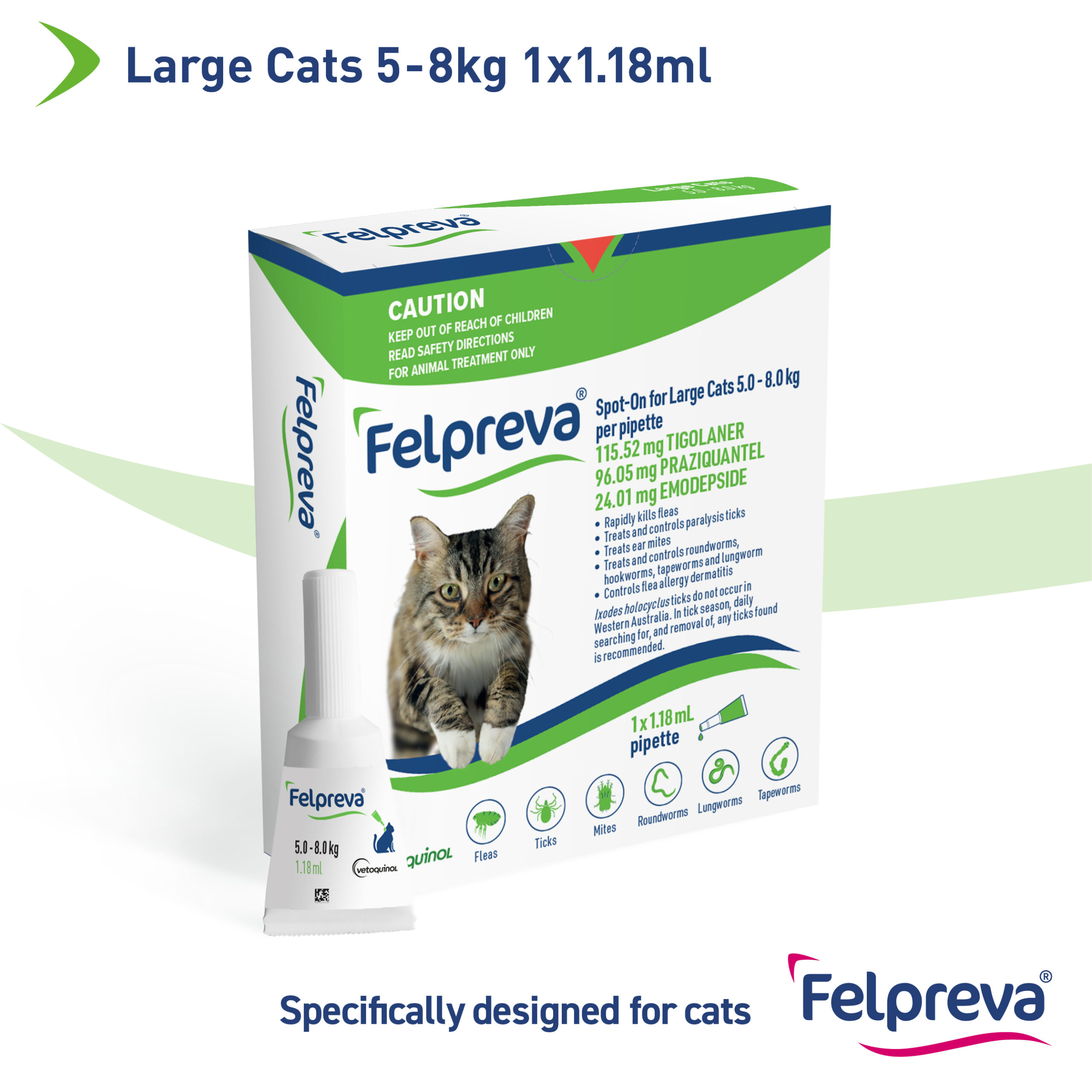 Felpreva Spot on for Large Cats >5kg - 8kg