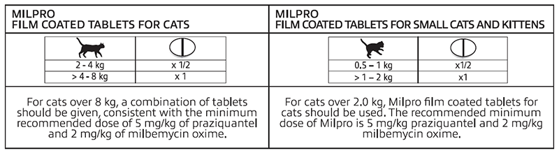 Milpro Broad Spectrum Wormer For Cats 2-8kg (2 pack) - Pet Chemist Online