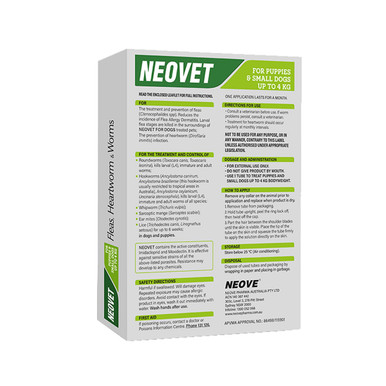 Neovet Flea And Worming for Puppies & Small Dogs - Up to 4kg
