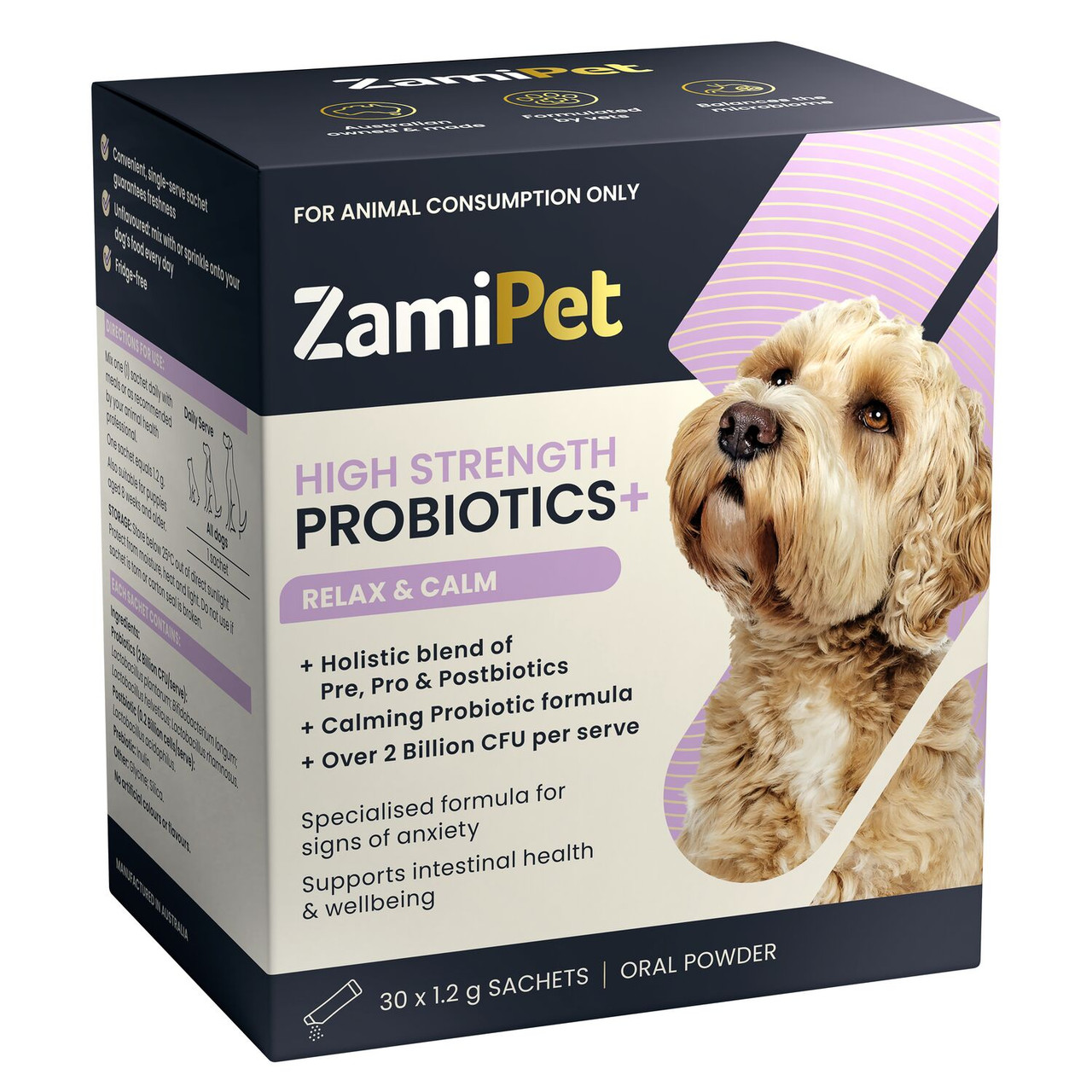 ZamiPet High Strength Probiotics+ Relax & Calm For Dogs