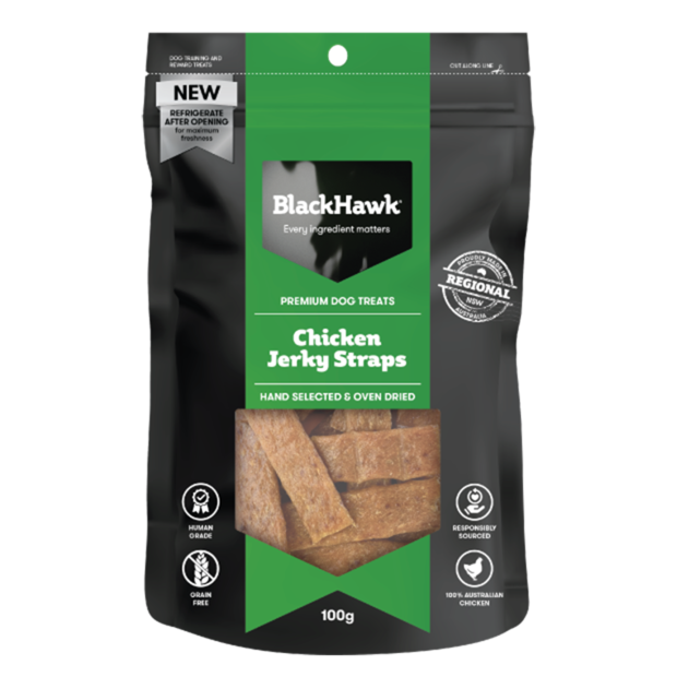 Black Hawk Chicken Jerky Straps Dog Treats (100g pack)