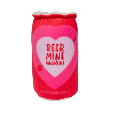 FuzzYard Beer Mine Valentine Beer Plush Squeaker Toy for Dogs