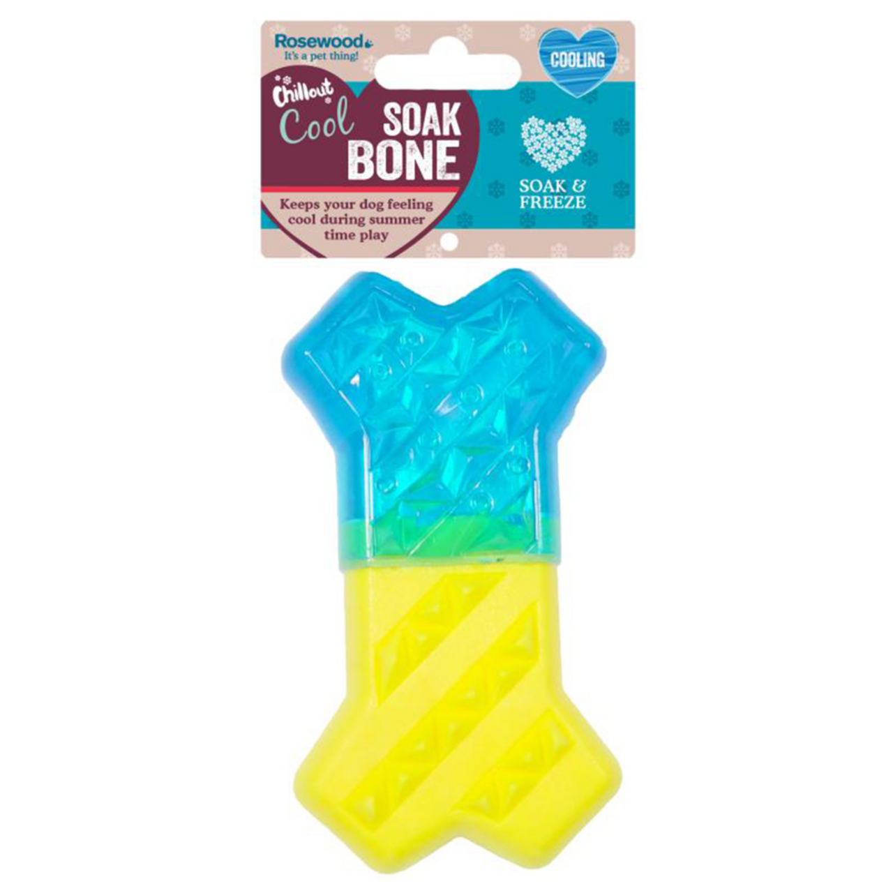 Rosewood Chillout Cool Soak Bone Chew Dog Toy