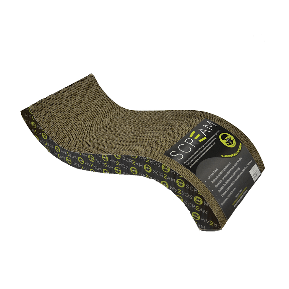 Scream S-Curve Cat Scratcher Loud Green & Black