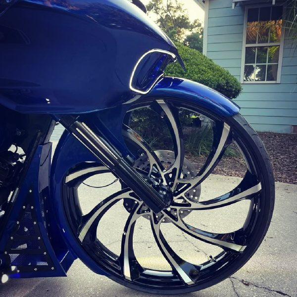 30 Inch XR9 3D Black Double Cut Harley Wheel - SMT Wheels