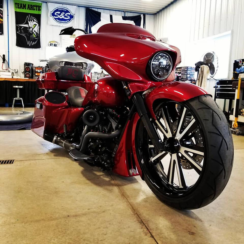 Hot Rod Harley Softail | Dyna | Sportster Black Double Cut Wheels - SMT ...