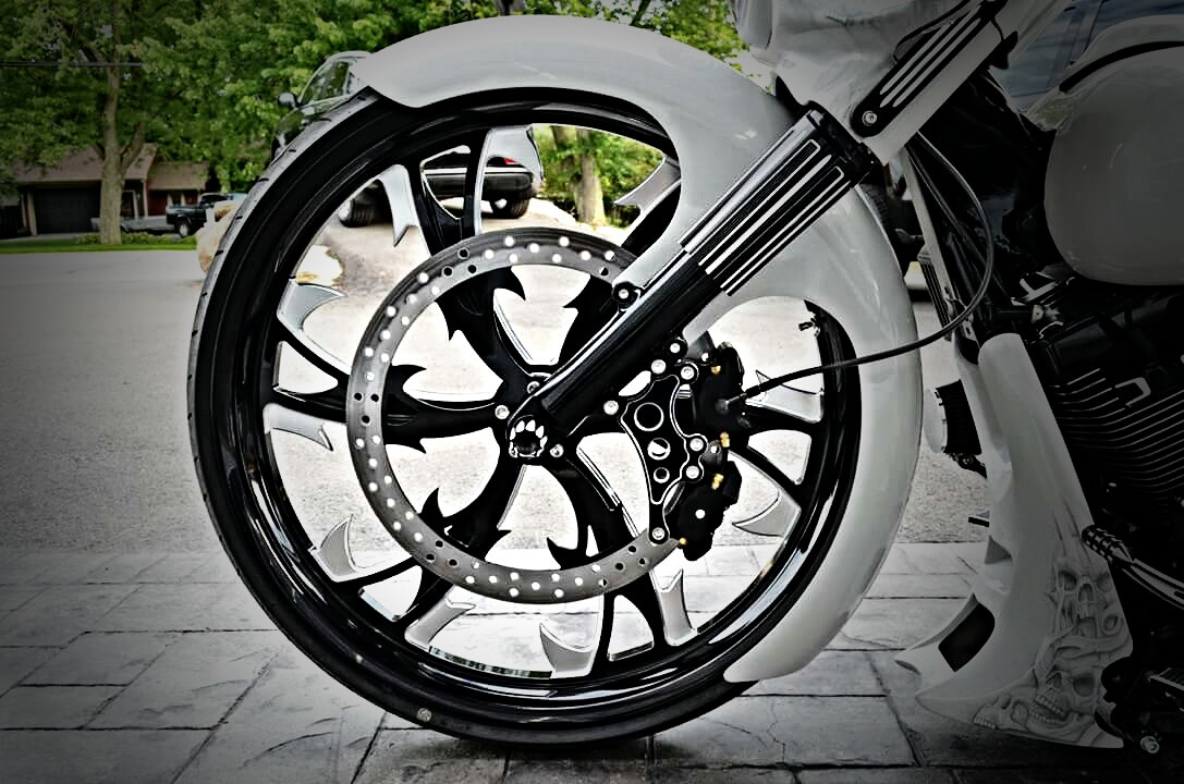 Dirty HKR Harley Touring Black Double Cut Wheels - SMT Wheels