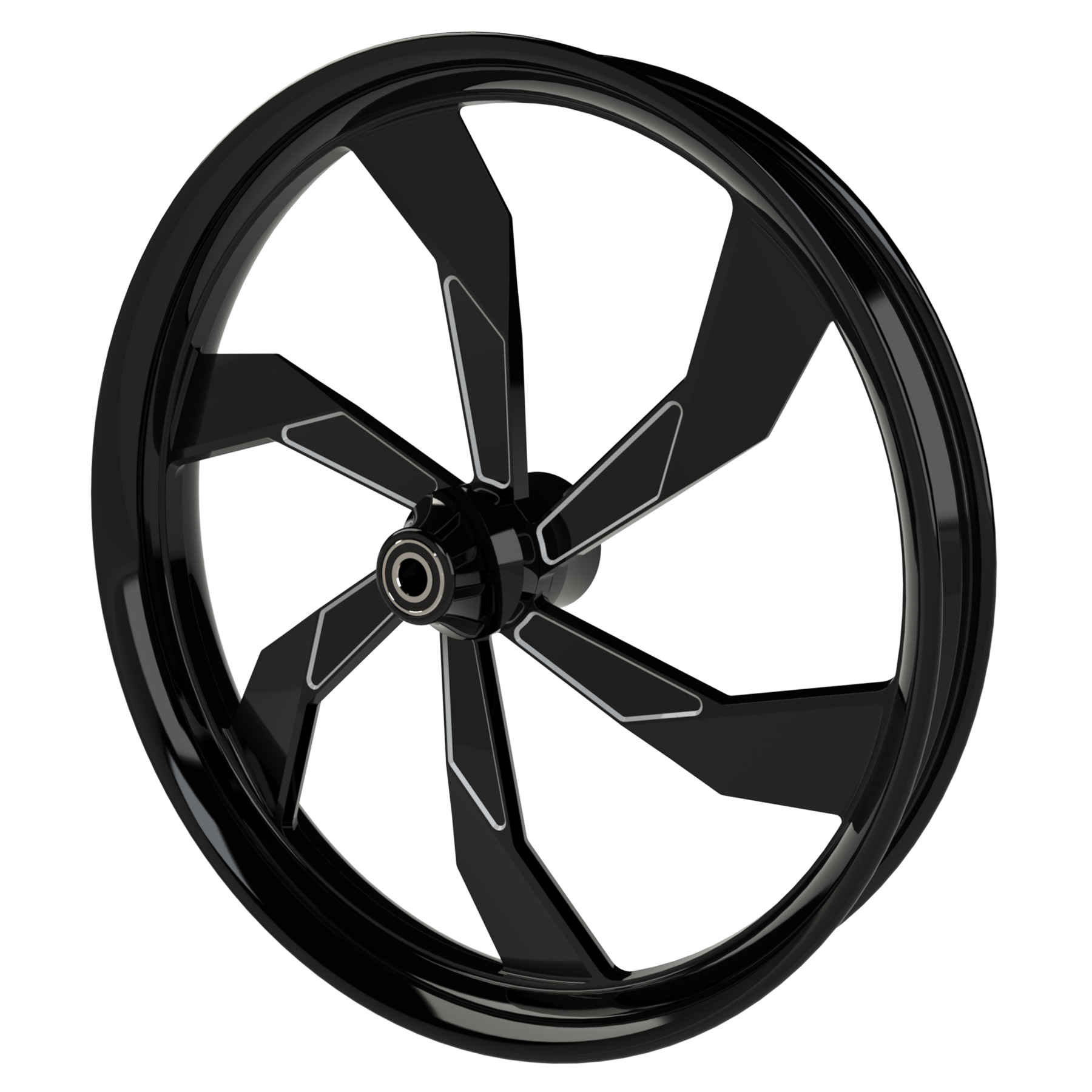 F22 Harley Touring Black Double Cut Wheels - SMT Wheels