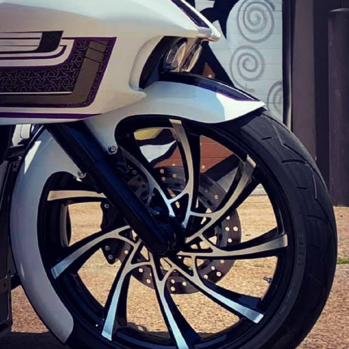 34 Inch XR9 3D Black Double Cut Harley Wheel - SMT Wheels