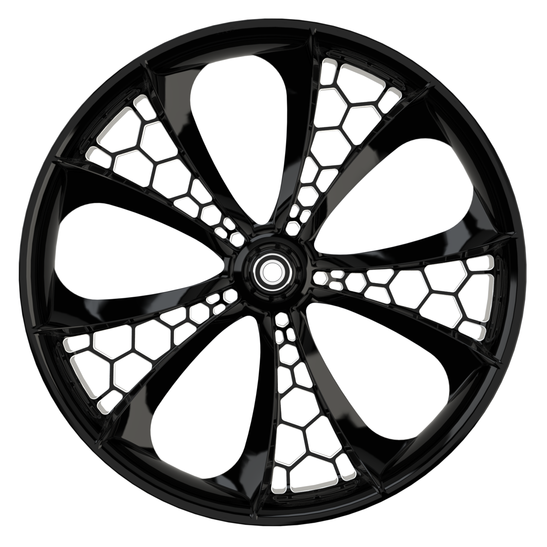 26 Inch Hive 3D Black Double Cut Harley Wheel - SMT Wheels
