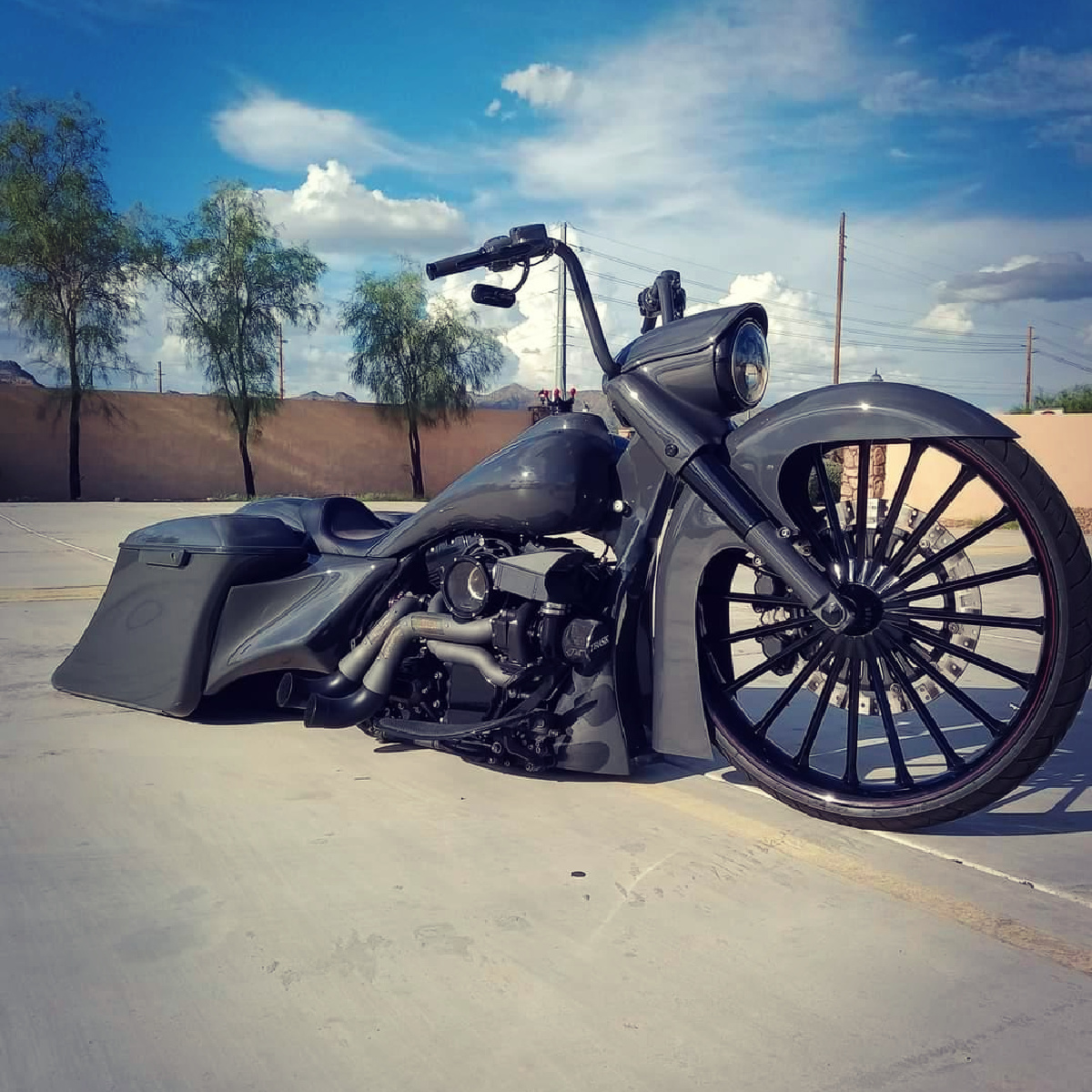 Straight Line Harley Softail | Dyna | Sportster Black Wheels - SMT Wheels