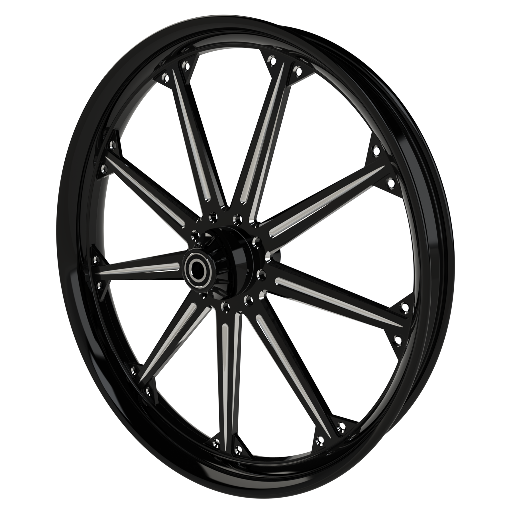 High Stakes Harley Softail | Dyna | Sportster Black Double Cut Wheels ...