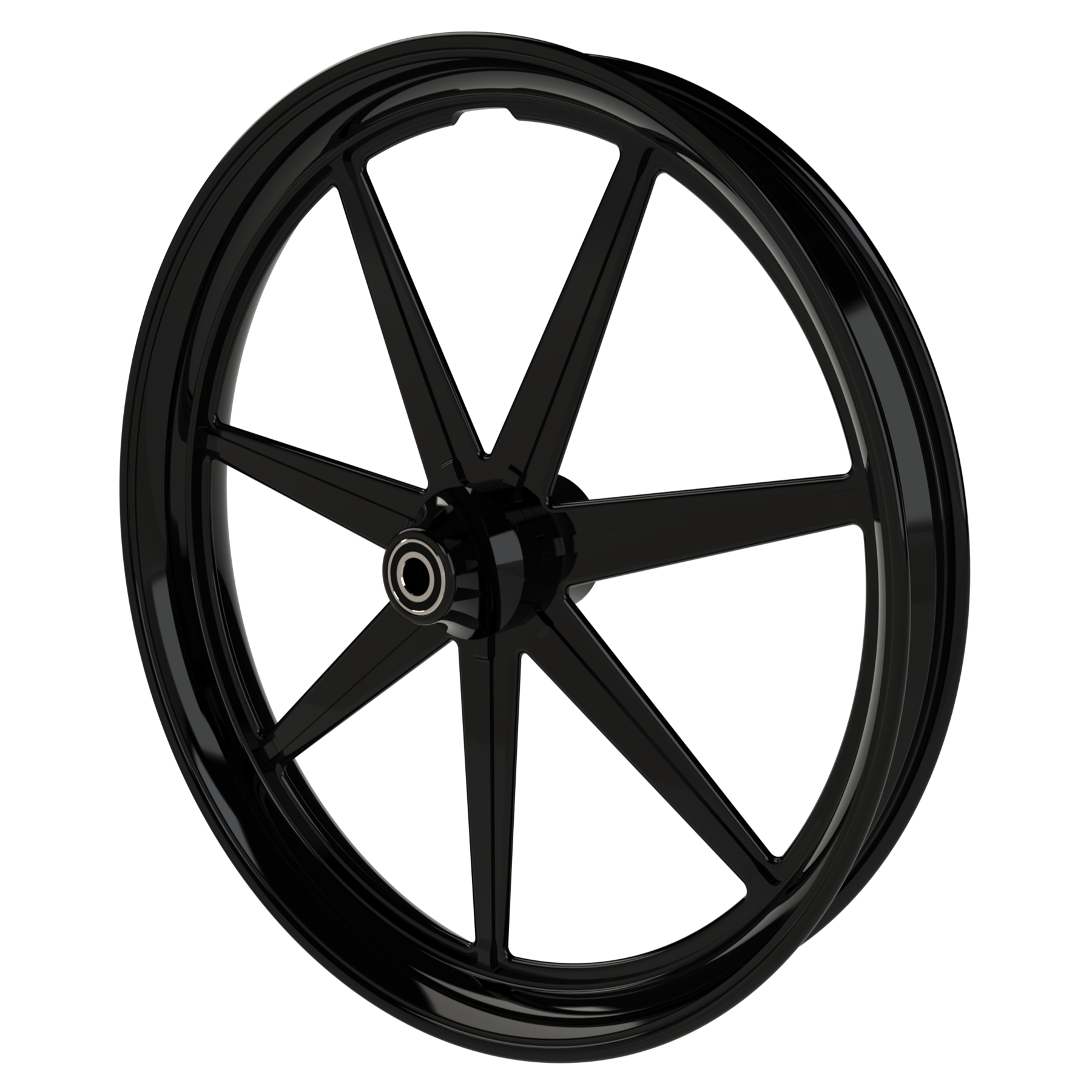 Lucky 7 Harley Softail | Dyna | Sportster Black Wheels - SMT Wheels