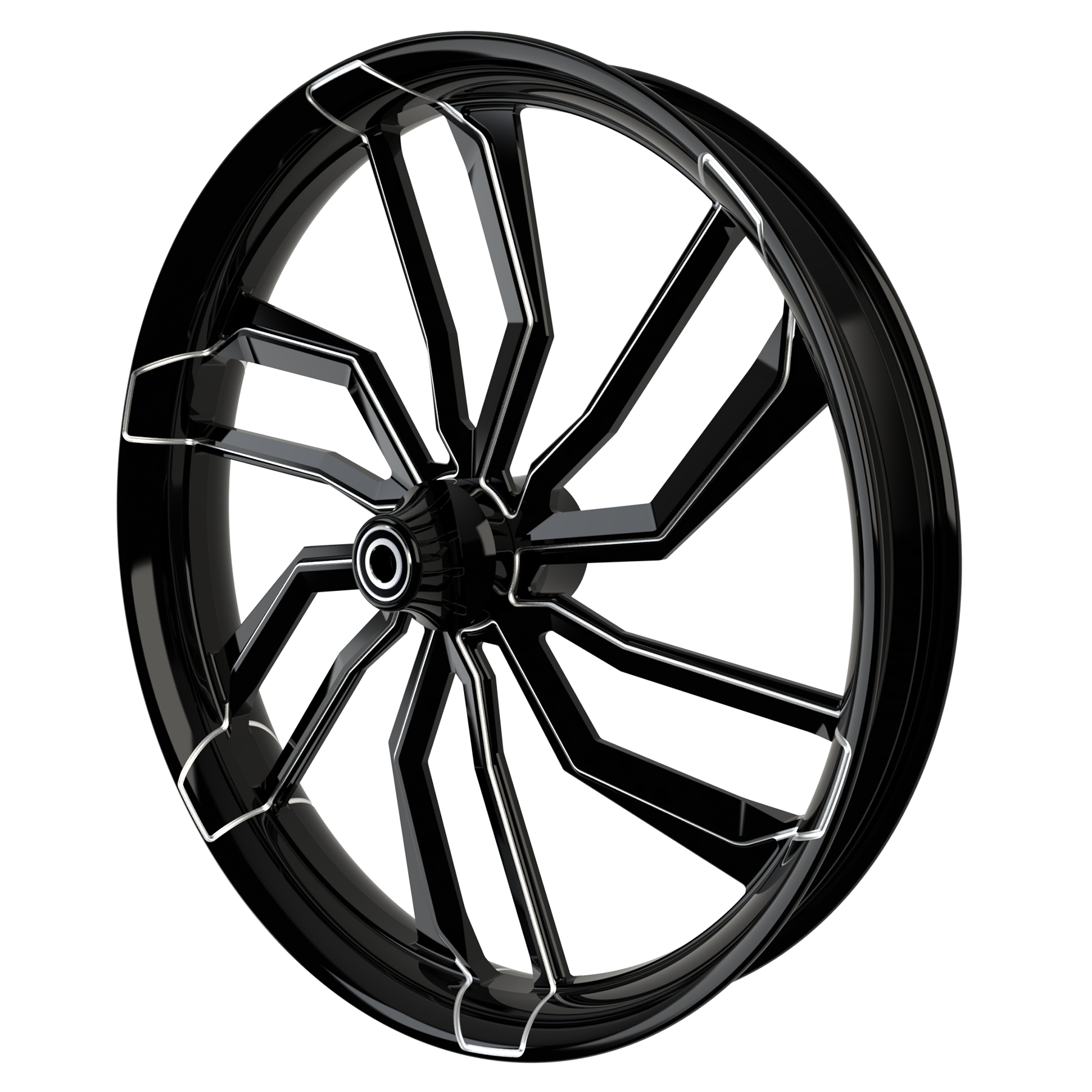 D6 Harley Pan America Black Double Cut Wheels - SMT Wheels